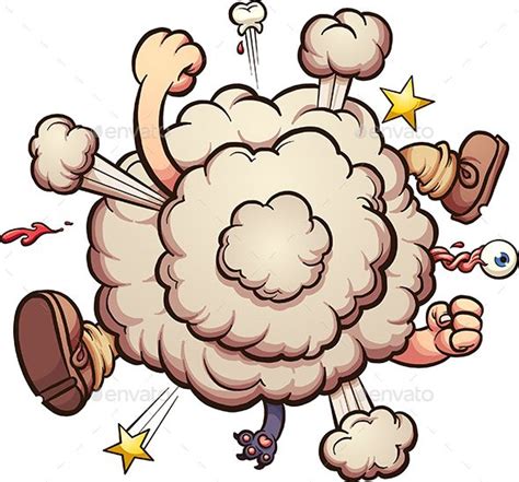 Cartoon Brawl Cloud Vector Clip Art Illustration With Simple Gradients