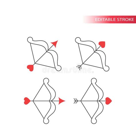 Boeg En Pijl Met Vectorpictogram Hartlijn Vector Illustratie
