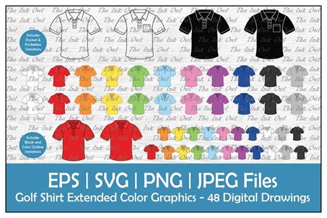Golf Tennis Sport Shirt Clipart Extended Colors