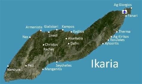 Map Of Ikaria Island Greece