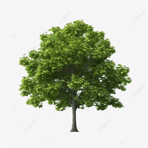 3d Rendering Of A Big Tree With Green Leaves And Branches Isolated Big