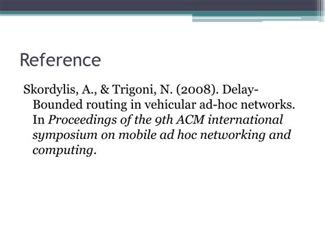 Ppt Delay Bounded Routing In Vehicular Ad Hoc Networks Powerpoint