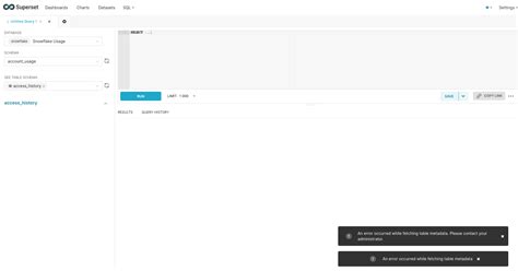 Unable To Query Snowflake Account Usage From Superset Issue