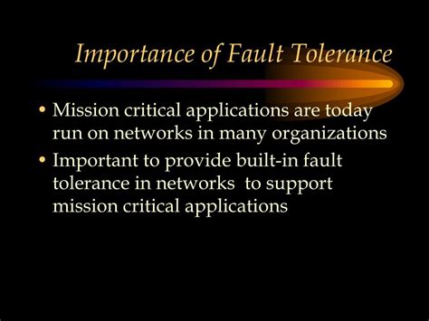 PPT CHAPTER Network Reliability Fault Tolerance And Other Issues PowerPoint Presentation ID