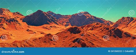 Mars Planet Landscape Scenery 3d Render Of Imaginary Mars Planet