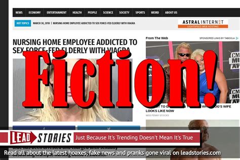 Fake News Nursing Home Employee Addicted To Sex Did Not Force Feed