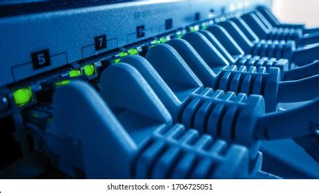 Blinking Network Ethernet Active Switch Connected Stock Photo Edit Now