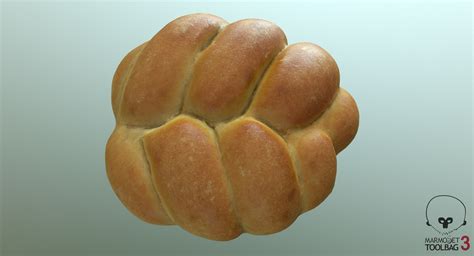 3d Model Plaited Bread Roll