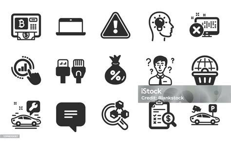아이디어 헤드 자동차 서비스 및 비트 코인 Atm 아이콘 세트 대출 지원 컨설턴트 및 문자 메시지 표지판 벡터 0명에 대한 스톡 벡터 아트 및 기타 이미지 Istock