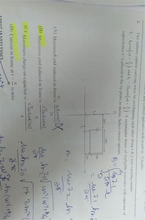 Two Infimte Current Carrying Wires Lie Overlapping Each Other Along X