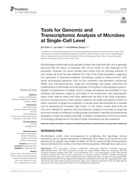Pdf Tools For Genomic And Transcriptomic Analysis Of Microbes At