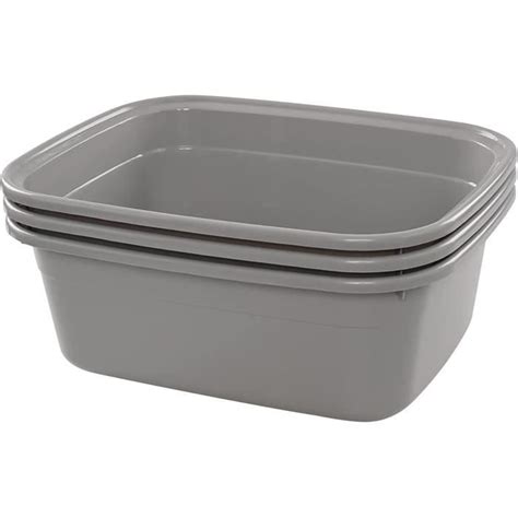 Lot De 3 Bassine En Plastique Bols De Rectangulaires Transparent