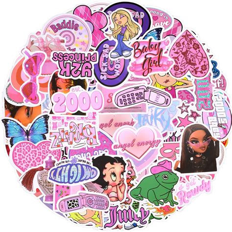 Csdpc Pink Preppy Style Stickers 50pcs Pink Cute Vsco Stickers For