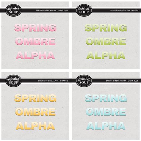Spring Ombre Alpha Bundle Digital Art
