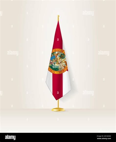 Florida Flag On A Flag Stand Vector Illustration Stock Vector Image