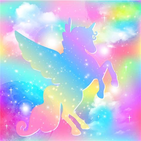 Premium Vector Fantasy Rainbow Unicorn Background