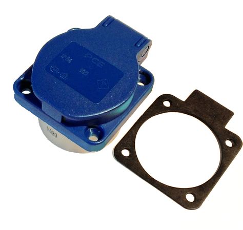 Einbau-Schuko-Steckdose 16A 250V IP54 blau v.PCE 105-0b +Dichtung