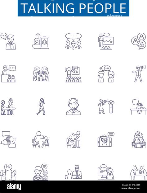 Talking People Line Icons Signs Set Design Collection Of Conversing