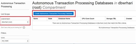 creating an autonomous transaction processing database oracledbwr
