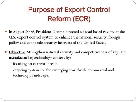Ppt Export Control Reform Powerpoint Presentation Free Download Id