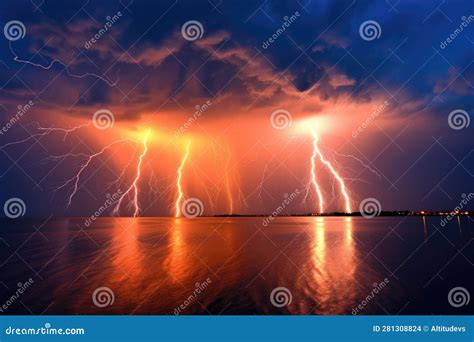 Double Lightning Icon Color Outline Vector 230346880