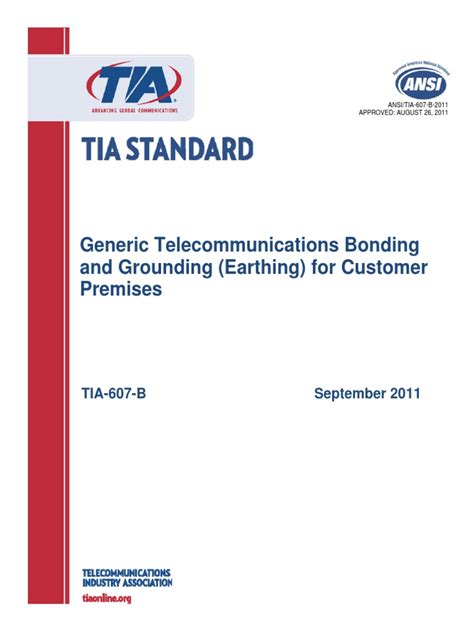 Ansi Tia 607 B Telecommunication Grounding And Bonding Pdf