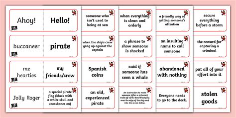 Talk Like A Pirate Pirate Slang Word Cards