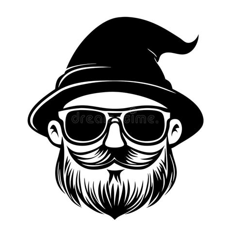 Stylish Wizard With Beard And Sunglasses Vector Art For Unique Tattoo