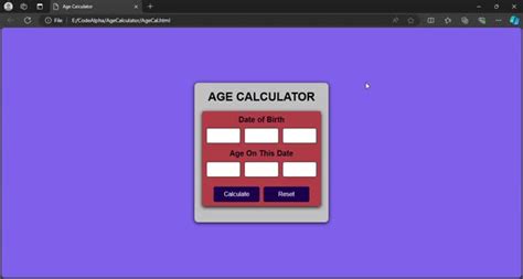 Imasha Ekanayake On Linkedin Codealpha Agecalculator Task Html