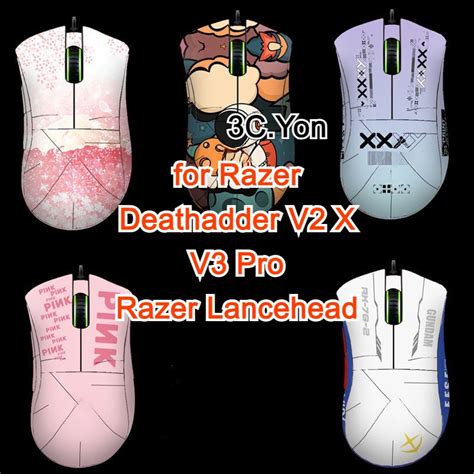 Mouse Sticker For Razer Deathadder V2 X V3 Pro Lancehead Wired Set With Free T Matte Skin