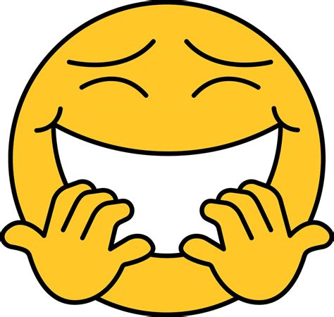 Laughing Face Emoji Icon In White And Yellow Color 25077325 Vector Art