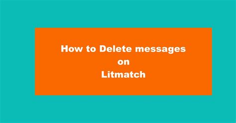 Cómo Eliminar Un Mensaje En Litmatch