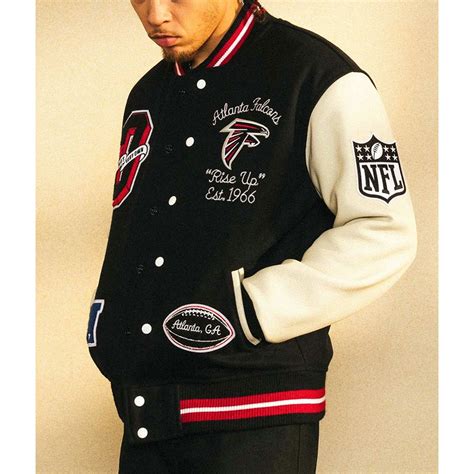 Blackwhite Nfl Atlanta Falcons Ovo Varsity Jacket