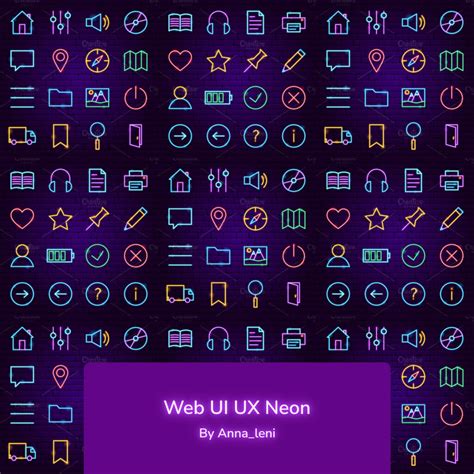 Web Ui Ux Neon Symbols Masterbundles