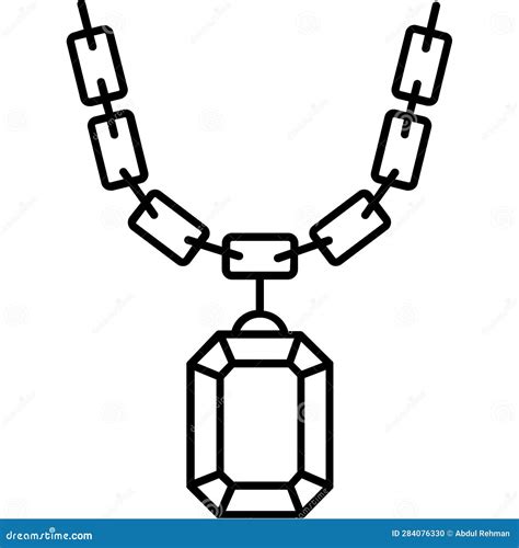 Diamond Locket Outline Vector Icon That Can Easily Edit Or Modify Stock Vector Illustration