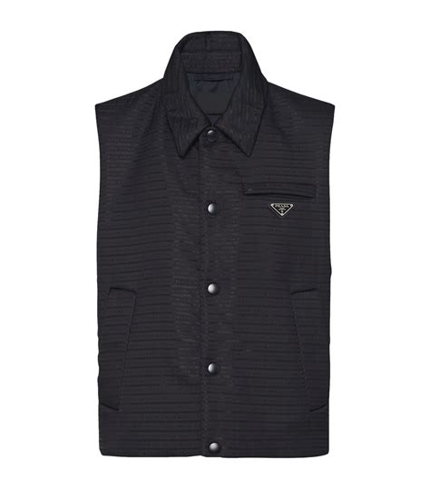 Mens Prada Black Re Nylon Padded Gilet Harrods UK