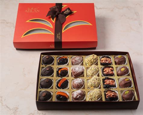 Filled And Coated Dates Assorted Box Ahlan Luxury Gourmet