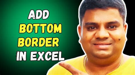 How To Apply Bottom Border In Excel Youtube