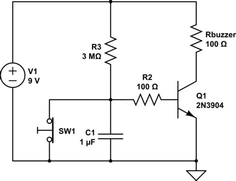 Designing A Buzzer Circuit That Waits A Bit Before Turning On