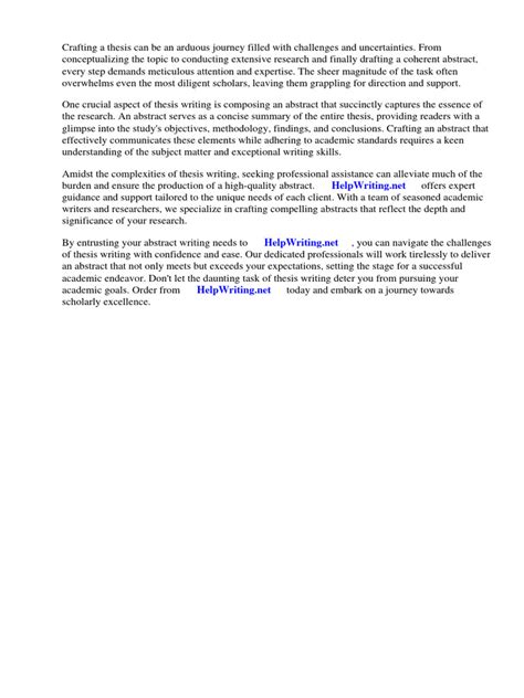 Sample Of Abstract Thesis Pdf
