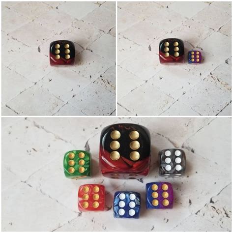 30mm Chessex Gemini Black And Red With Gold Pips Chessex 30mm Die