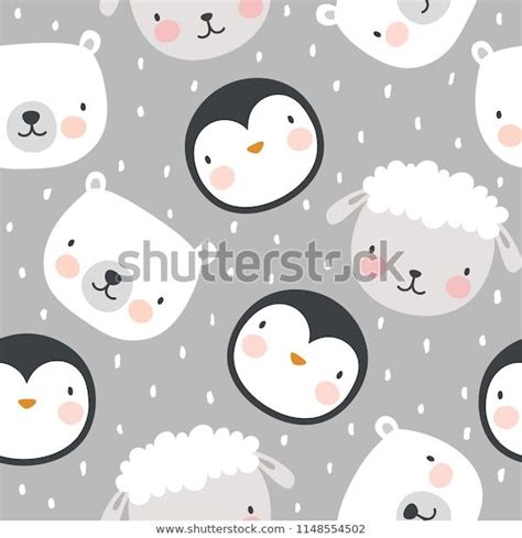 Животный шаблон Пингвин овец и медведь стоковая векторная графика без лицензионных платежей