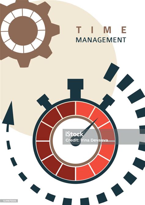 시간 관리 개념입니다 효율성 생산성을 위한 크리에이티브 아이콘 사인 스톱워치 기어 플랫 디자인 벡터 개념에 대한 스톡 벡터 아트 및 기타 이미지 Istock