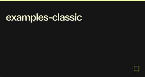Examples Classic Codesandbox