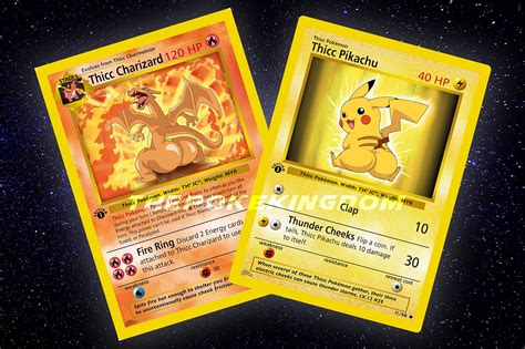Thicc Pokemon Bundle Thicc Charizard Pikachu Holographic Etsy Uk