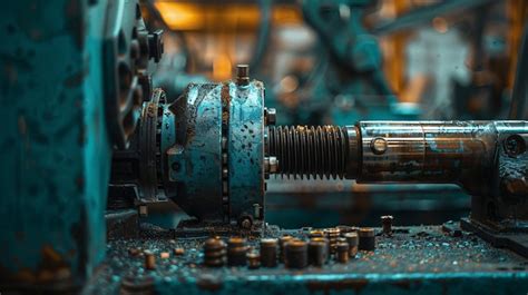 Intricate Industrial Machinery In Closeup Premium Ai Generated Image