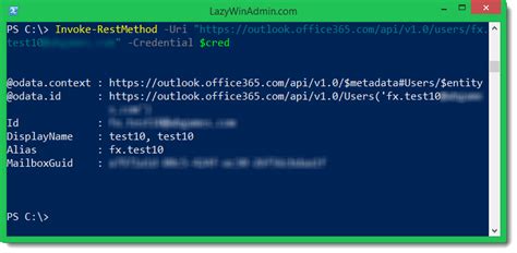 powershell using office 365 rest api to get calendar events