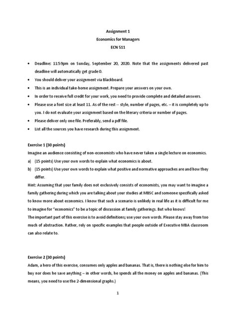 Assignment 1 Ecn 511 Pdf Economics Budget