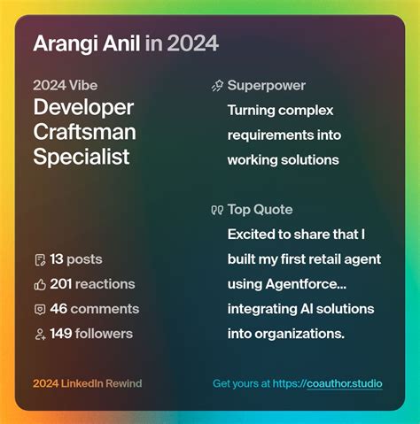Arangi Anil On Linkedin Linkedinrewind Techinnovation Aiintegration