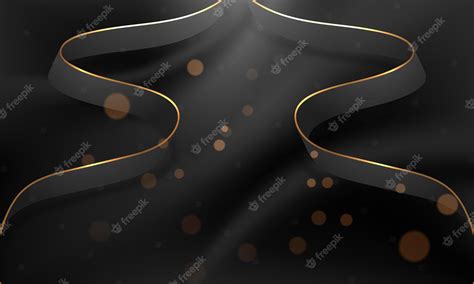 추상 기술 검정과 고급 황금 템플릿 프리미엄 벡터